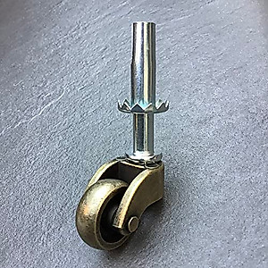LUXUFUL 1" Swivel Stem Ball Caster Wheel, Zinc Alloy Castor for Furniture Socket Type Mounting Stem, Antique Brass, 353lbs, Pack of 4