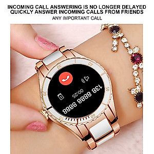 FastUU Z73 Women Smart Watch, 1.09 Inch Ladies Smartwatch Health Monitoring 200mAh Zinc Alloy Dual for Daily Wear