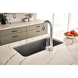 Moen Sleek Chrome One-Handle High Arc Pulldown Kitchen Faucet Featuring Power Boost, Modern Kitchen Sink Faucet with Pull Down Sprayer, 7864