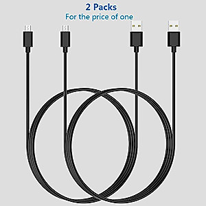 HOUPU [2-Pack] 3 Feet Micro USB Cable, Fast Charging and Sync Data Cord for Android, Samsung, Fire Tablets, Kindle eReaders, HTC, Nokia, Sony, Motorola - Black