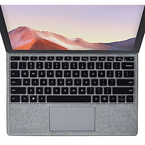 CaseBuy Keyboard Cover for Microsoft Surface Pro 7 Plus/7/6/5/4, US Layout, Black, Silicone