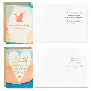 Hallmark Pet Sympathy Cards Assortment, Hearts and Rainbows (16 Cards and Envelopes)