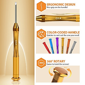 6PC Magnetic Small Screwdriver Set - Flathead and Phillips Micro Head Mini Screwdriver Set Precision CRV Eyeglasses Watches Electronics Computer Repair Kit Cool Gadgets Tool Gifts for Men