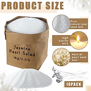 Pearled Candle Sand Wax Customized Powder Candle Making Sand Candles Kit Palm Wax Pearls All Natural Non Toxic Refillable Wax Sand with Wicks for DIY Pearled Candle Making(Unscented)