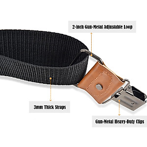 WELKINLAND 2Inch Suspenders for men heavy duty, Men's suspenders, Big Black suspenders, Suspenders for men, Black suspenders men for jeans, Heavy Duty suspenders for men, Work suspenders for men