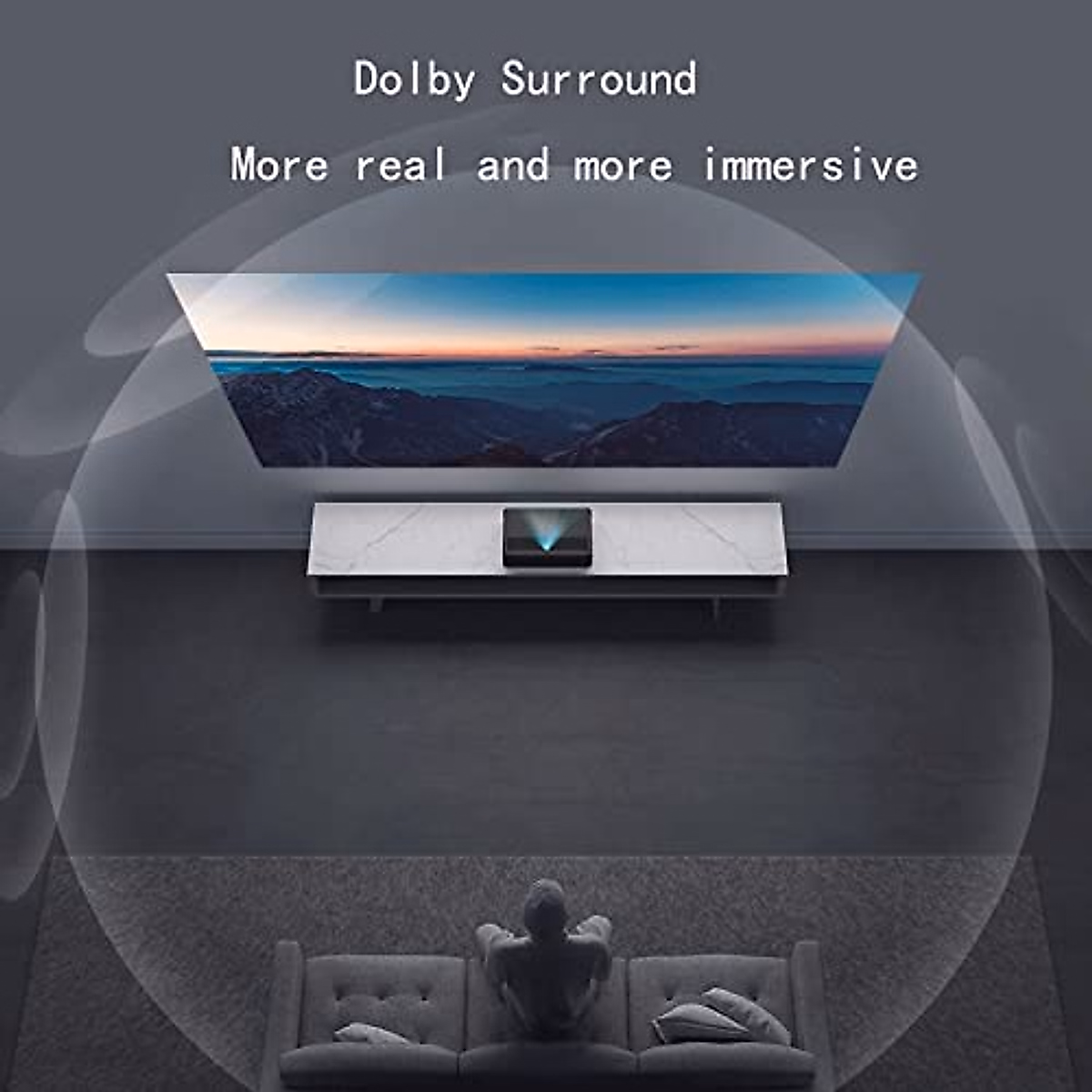 Blacklight Projector Projector,Mini Cinema Projector, 4K Projection TV, Ultra Short Throw Home Theater with Smart Cooling,2000 Lumens 150 Inch TV Projector Projector, for Party, Home, Office