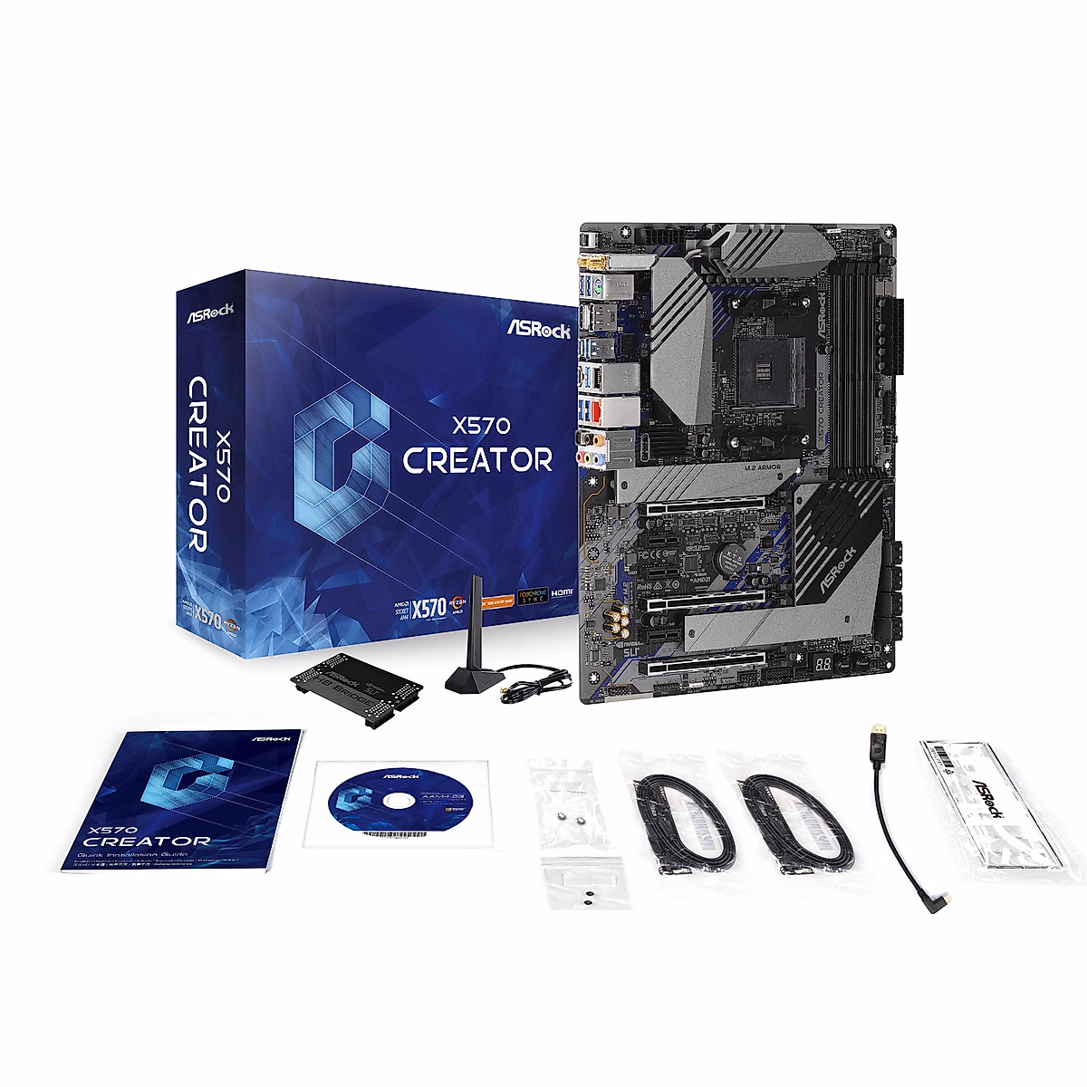 ASRock AMD Ryzen 3000 Series CPU (Soket AM4) with X570 Chipset ATX Motherboard X570 Creator