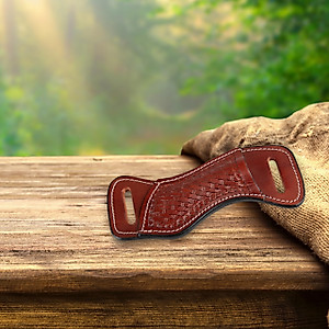 Leather Knife Sheath for Belt Pocket Folding Knife Holder Compact Draw Knifes Carrier EDC Leather Sheath for Folding Knife Holster