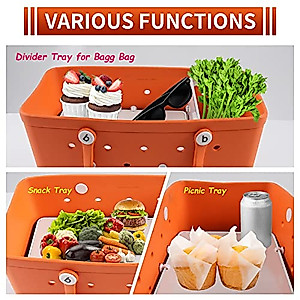 Ioyaauy Bogg Bag Divider Tray, Compatible with Large X Bagg Bag 19x15x9.5inch, Divider Tray for Bogg Bag Accessories Help with Organizing Bogg Bag and Divide Space (White-2PCS)