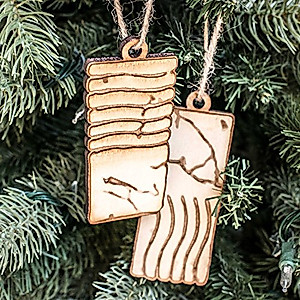 Ornament - Elemental Stones - Set of 4 - Raw Wood 2x4in