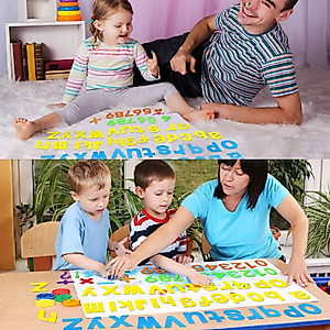 Toddlers Toys Felt-Alphabet Letters Numbers for Preschool Learning Activity with 107 Pieces ABC Upper Lower Case Letters, Numbers Children Felt Wall Sensory Activity Toys