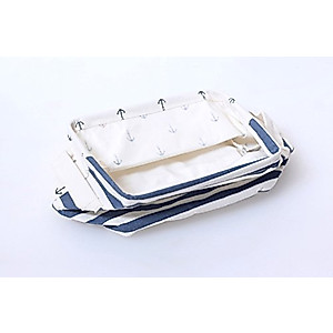 Lannu Nautical Fabric Storage Baskets Bins Cloth Collapsible Organizers Box Beach Anchor Nursery Toys Basket Shelves & Desks Pack 3