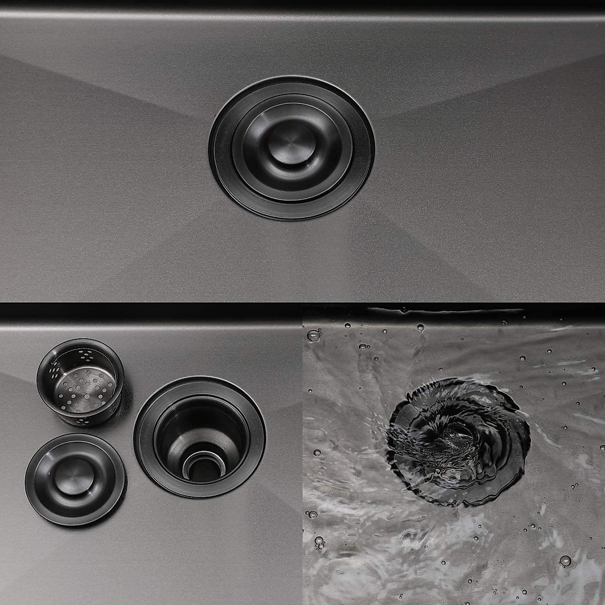 SHACO 33 Inch Black Double Farmhouse Sink, 33x21 Gunmetal Black Divided 50/50 Farmhouse Kitchen Sink, 304 Stainless Steel 9 Inch Deep Double Basin Apron Front Farm Sink for Kitchen