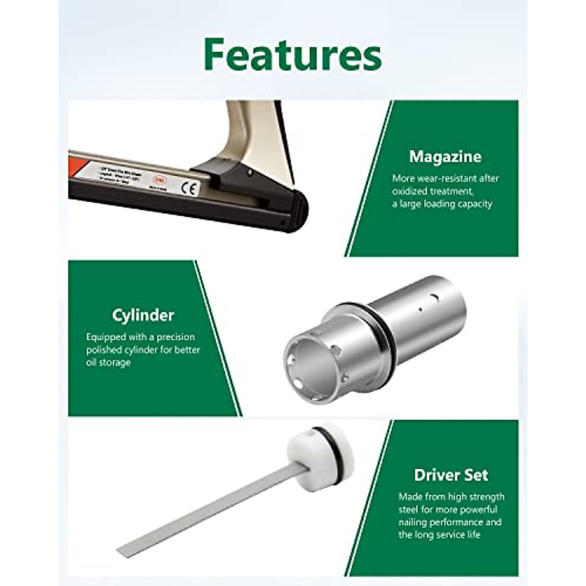 meite MT7116 Pneumatic Staple Gun - 22 Gauge 71 Series 3/8-Inch Crown 1/4-Inch to 5/8-Inch Length Air Upholstery Staple Gun Fine Wire Upholstery Stapler Gun