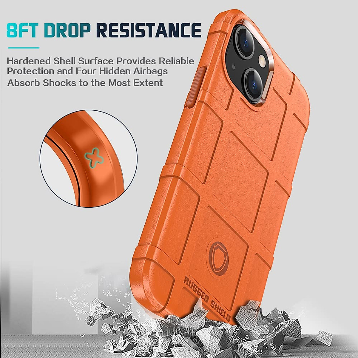 LABILUS for iPhone 13 Mini Case, Rugged Shield 8ft Drop Proof TPU Thick Armor Tactical Protective Case Compatible with iPhone 13 Mini (5.4 inches) - Sunlight Orange