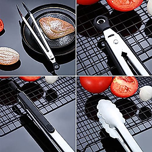 12 Inch Barbecue Tongs, Stainless Steel BBQ Tongs, Premium Grill Tongs for Cooking, Metal Tongs for Massive Meat, Locking Kitchen Tongs, Stylish Sturdy Cooking Tongs