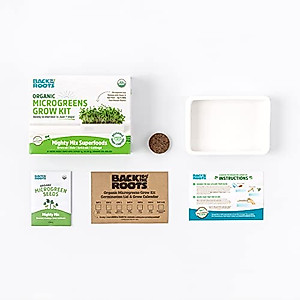 Back to the Roots 43002 Organic Microgreens Grow Kit with Ceramic Planter