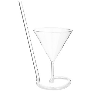 DOITOOL Spiral Cocktail Glass, Creative Vampire Filter Red Wine Glass, Long Tail Cocktail Straw Wine Glass Rotating Martini Glass, Transparent Red Wine Glass Wine Cup (Transparent) (1Pc)