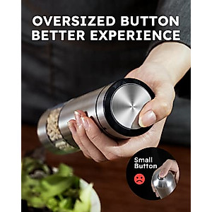 FORLIM Electric Salt and Pepper Grinder Set, Automatic Salt and Pepper Grinder Set, One Handed Operation Refillable Mill with Light, Adjustable Coarseness - 2 Mills