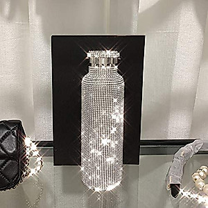 750ml Rhinestone Thermos Cup, Stainless Steel Thermal Bottle, High-end Insulated Thermos Coffee Cups, Diamond Bling Vacuum Flask Mug with Hanger Best Gift for Men Women, 25OZ Capacity…
