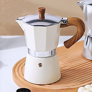 Coffee Pot, Moka Pot Italian Coffee Maker 6 cup/10 OZ Stovetop Espresso Maker for Gas or Electric Ceramic Stovetop Camping Manual Cuban Coffee Percolator for Cappuccino or Latte