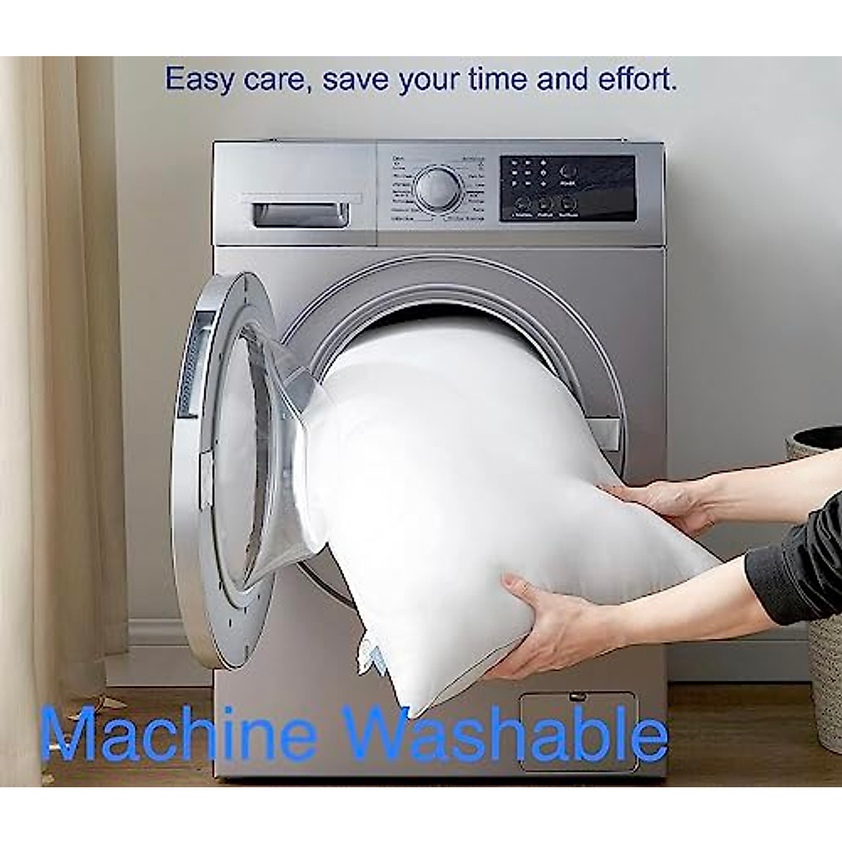 QUBA LINEN Queen Size Bed Pillows - Set of 2, Medium Density, Soft and Supportive for Back, Side, and Stomach Sleepers (Queen (Pack of 2))