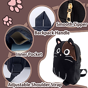 Mewcho Black Cat Backpack for Girls Mini Tiny small Bag Purse Wallet Kawaii Y2k Backpack with Cat Ears for Women Kids Toddler Girls Aged 3 +