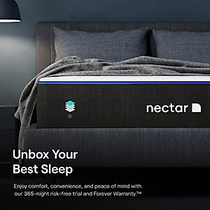 Nectar Twin Mattress 12 Inch - Medium Firm Gel Memory Foam - Cooling Comfort Technology - 365-Night Trial - Forever Warranty ,White