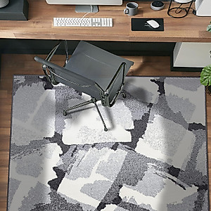 Rugshop Contemporary Abstract Design Soft Area Rug 5' x 7' Gray