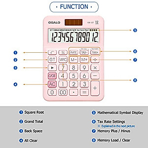 Pocket Small Size Desk Calculator and Large Double Pocket Waterproof File Bag with Handle Bundle