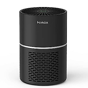 Small Portable Air Purifier for Home with White Noise, HIMOX Mini Air Cleaner for Desktop Bedroom Office Car Dorm, USB Travel Air Purifier Ture HEPA Filter Smoke Dust Allergy Pet Odor Mold, NO ADAPTER