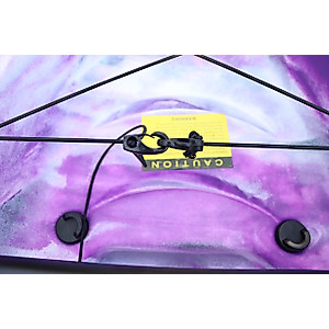 METER STAR 4pcs Kayak Hook and 2pcs 6.5feet Black Elastic Cord Elastic Nylon Cords for Kayak Canoe and Fishing Boat