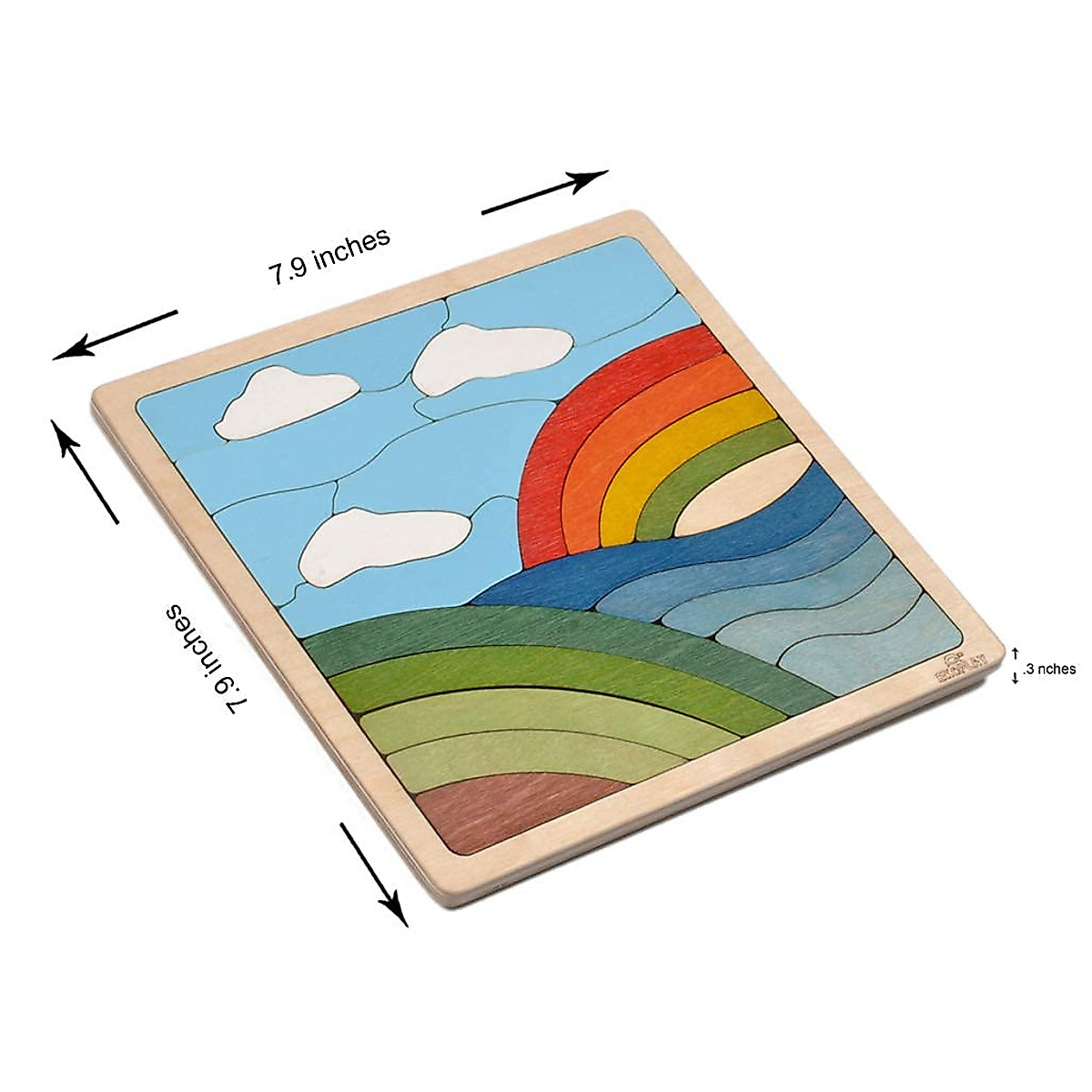Rainbow Puzzle for Kids | 25 Pieces Wooden Jigsaw Puzzle | Learning Toy and Gift for Boys Girls Ages 3 Years and Above