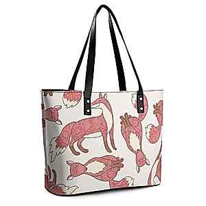 Womens Handbag Foxes Leather Tote Bag Top Handle Satchel Bags For Lady