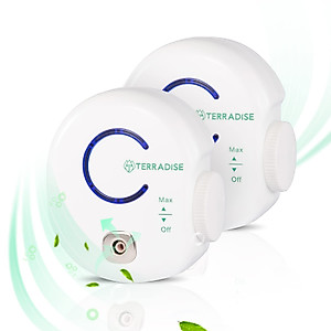 CO-Z Ozone Generator Air Purifier 2 Pack, Portable Plug-in Ozone Odor Eliminator Machines for Smoke Pets Toilets and Other Smells, Mini Air Cleaners for Home Office Travel More, Set of 2, White