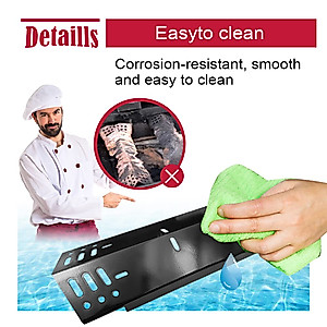 7002411 7002412 Grill Heat Plate Replacement for Dyna-Glo 5 Burner DGH485CRP, DGH474CRP, Heat Plates for Dyna-Glo 4 Burner DGH450CRP Grill, Porcelain Steel Heat Plate, 5 Pack (Porcelain Black-5Pack)