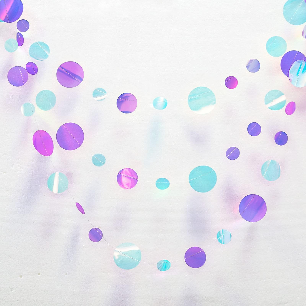 Cheerland Iridescent Mermaid Party Decorations Rose Purple Bubble Garland Hanging Streamer Backdrop Under The Sea Birthday Party Girls Bday Decor Bridal Baby Shower Party Supplies