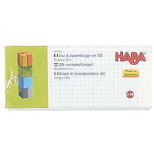HABA Chromatix Wooden Blocks - 19 Piece Building Block Set - for Children Ages 3+