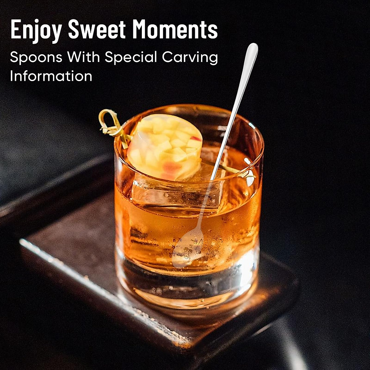 Ice Tea Spoon Gifts for Mother, 9-Inch Engraved long Coffee Spoon Funny Gifts for Mother's Day, Mother's Birthday Gifts, Christmas Stocking Stuffers