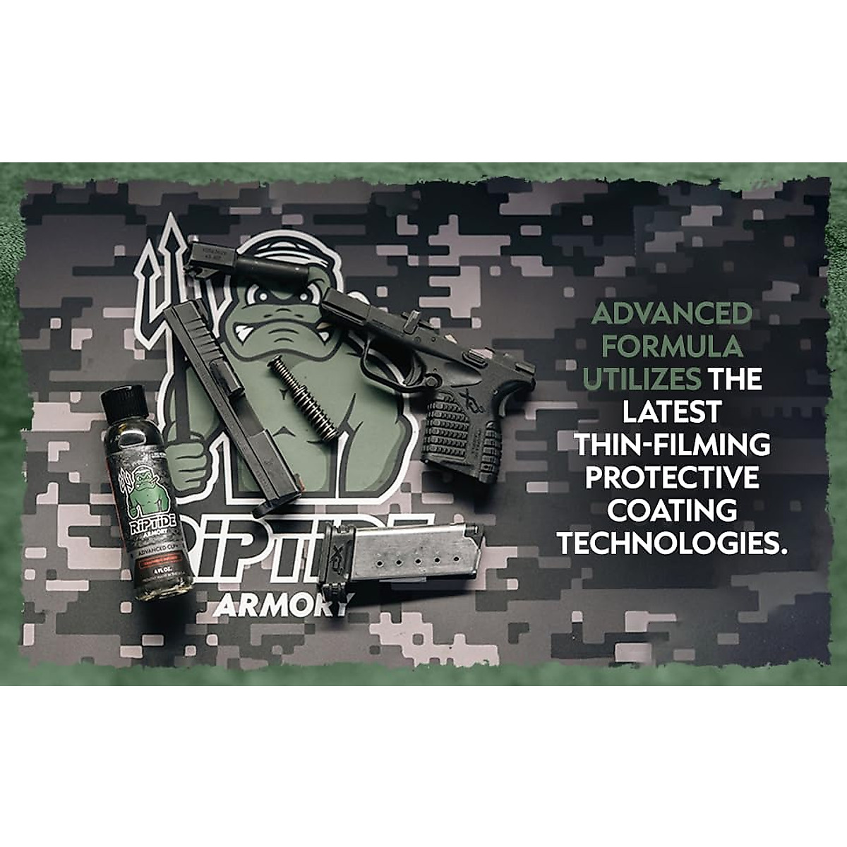 Riptide Armory Advanced Gun Cleaner & CLP+ Graphene 4oz 2 Step Kit - Cleans, Lubes, Protects Targeted Long-Lasting Formula - Nano Coat Technology - Veteran Founded & Formulated by Former US Navy Seal…