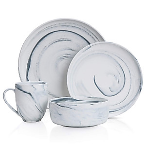 Stone Lain Brighton 16-Piece Dinnerware Set Porcelain, Gray