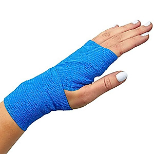 12-Pack Colorful Self Adhesive Stretch Bandage Wrap, 3 Inches x 6 Yards Adherent Cohesive Vet Tape for First Aid, Sports Athletes, Animals, Pets (6 Bright Colors)