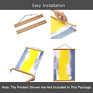WITCOLOR Magnetic Poster Hanger Frame, Teak Magnet Poster Frame for Kids Paintings, Photos, Maps, Scrolls, Picture, Canvas Works and Art Prints