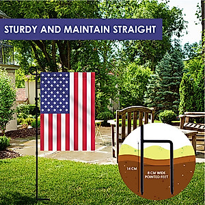 hogardeck Garden Flag Holder Stand, Thickened Pole Sturdy and Straight Premium Yard Flag Holder Weather-Proof Metal Flagpole for American Flag, Christmas Garden Flag, Outdoor Garden Decor Decoration