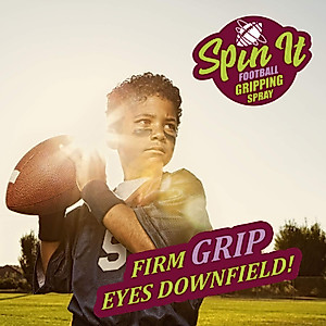 Spin iT Football Grip Spray - Firm Grip With or Without Football Gloves - Compliment to Football Training Equipment & Football Accessories - Increased Football Grip Playing Youth Football (2 oz)