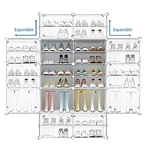 KOUSI 60-Pairs Shoe Organizer Shoe Rack Shoe Tower Storage Cabinet Storage Organizer Modular Shoe Cabinet, White