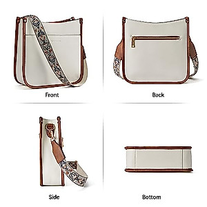 BOSTANTEN Crossbody Bags for Women 2PCS Vegan Leather Hobo Handbags Shoulder Purse with Adjustable Strap Beige Brown