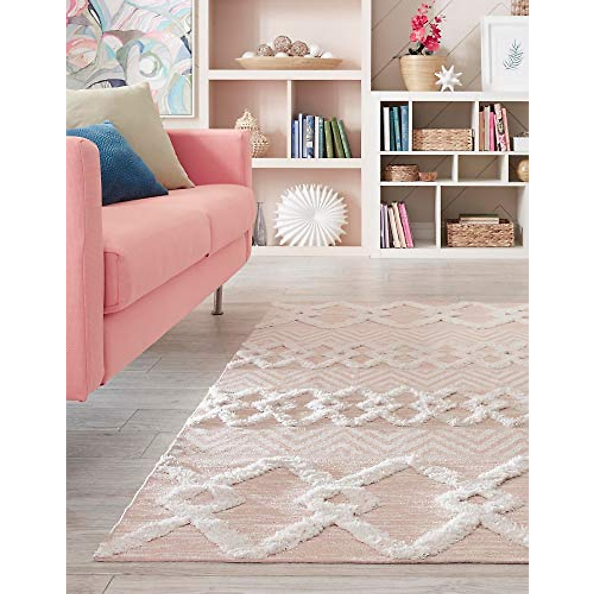 Rugs.com Sabrina Soto Casa Collection Rug – Pink High Rug Perfect for Bedrooms,Dining Rooms,Living Rooms,5' 3 x 8'