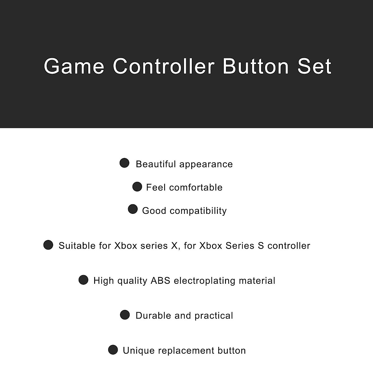 Full Game Controller Plating Button Set, Game Handle Accessories Compatible Beautiful Appearance for Series X(#3)