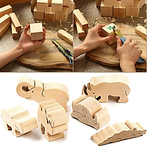 36 Pack Basswood Carving Blocks Set Unfinished Wooden Crafts Wooden Block Basswood for Wood Carving Crafts and Decoration Wood Blocks Wood Carving Wood Blocks for Carving